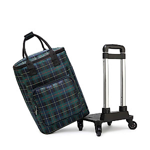 Lightweight Shopping Trolley Hand Cart, Insulation Folding Shopping Cart Cold ice Pack Waterproof Hand Cart with No Noise Swivel Wheels (Green 110 Pounds Capacity)