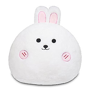 Achwishap Cute Rabbit Plush Pillow 11.8", Squishy Bunny Pillow, Sleeping Hugging Pillows, 3D Cony Shaped Back Pillow, Beloved Gifts at Birthday (White Rabbit, 11.8in)