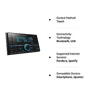 Kenwood DPX304MBT Double DIN in-Dash Digital Media Receiver with Bluetooth (Does not Play CDs) | Mechless Car Stereo Receiver | Amazon Alexa Ready - Black