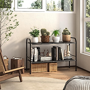 Finneya Under Sink Organizers,Expandable Cabinet Shelf Organizer 2 Tier Under Storage Rack with Removable Panels,Multi-Use for Under Kitchen Bathroom Sink Organizers and Storage