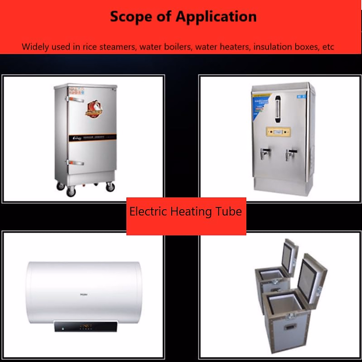 W-Shaped Q2 Rice Steamer Heating Element, M12 220V/3000W 304 Stainless Steel Electric Heating Tube for Rice Steamer Water Heater Insulation Box