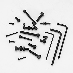 1080 Pcs M2 M3 M4 Hex Button Socket Head Cap Screws Bolts Nuts Flat Washers Assortment Kit, Alloy Steel Black Machine Screws and Nuts and Bolts and Washers Set (1080Black)