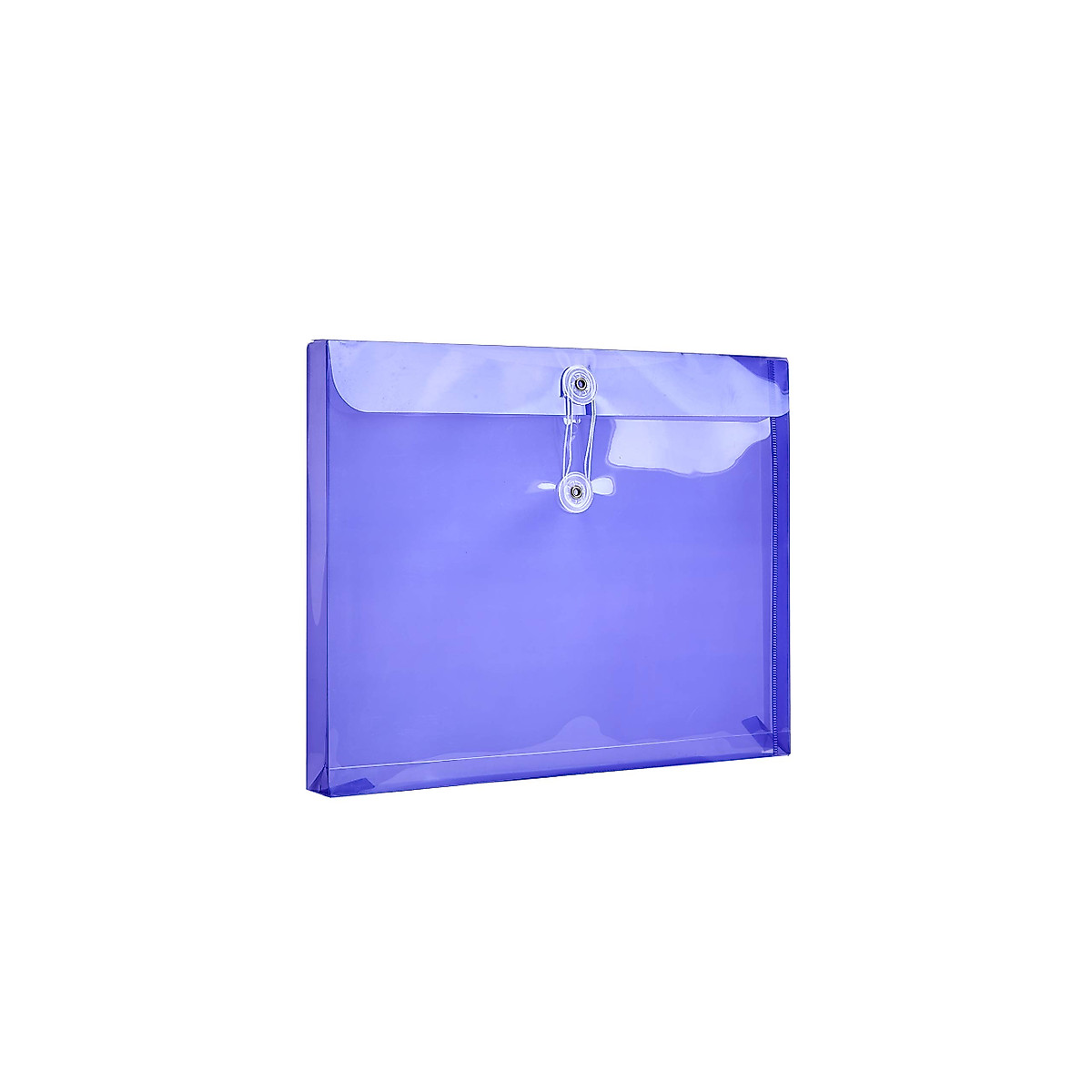 FANWU Plastic Letter Size Envelopes with Button & String Tie Closure, 1-1/6" Expansion, Side Load, Clear Poly Reusable File Folders Project Paper Documents Organizer for Office School Home