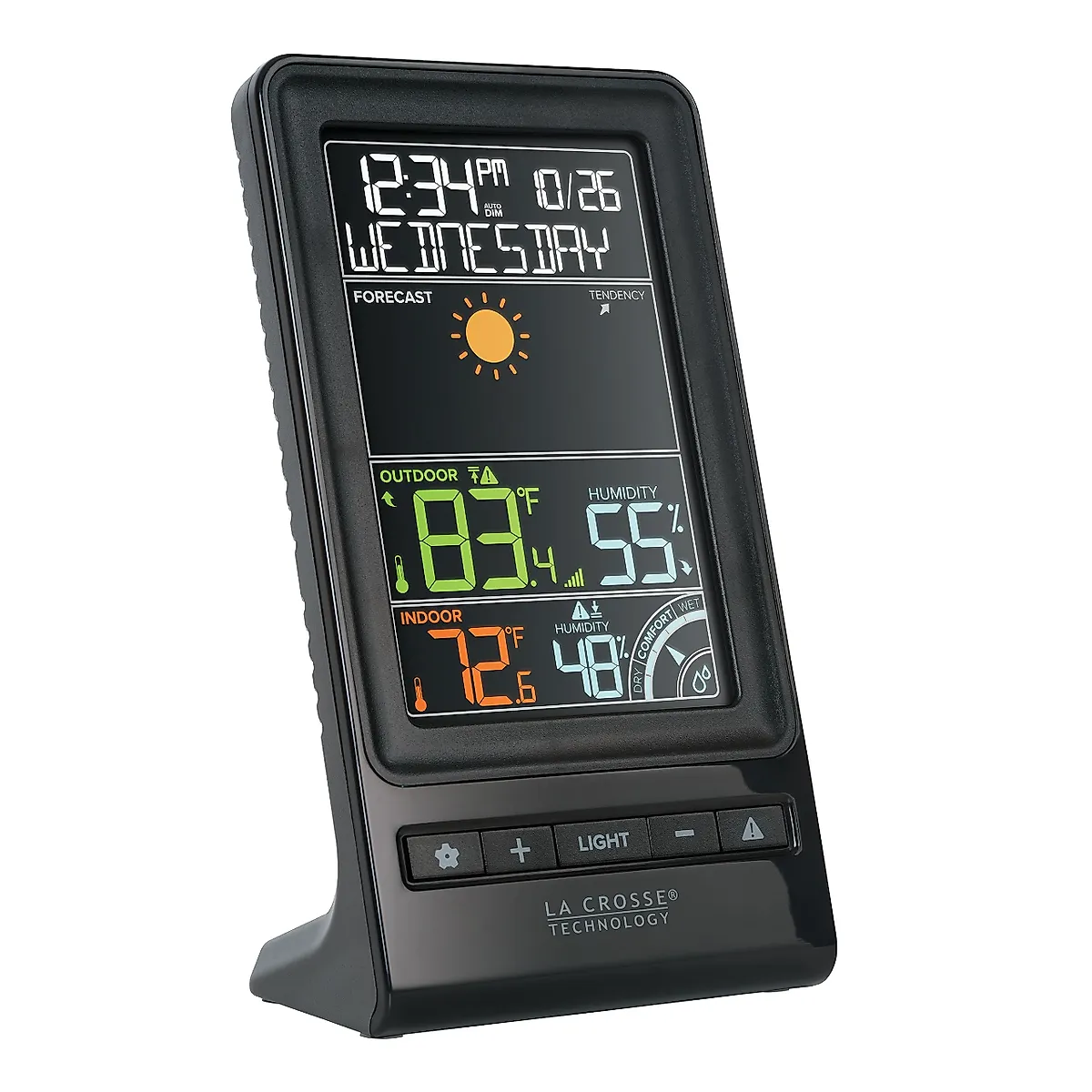 La Crosse Technology Digital Multi-Color Wireless Forecast Station, Black