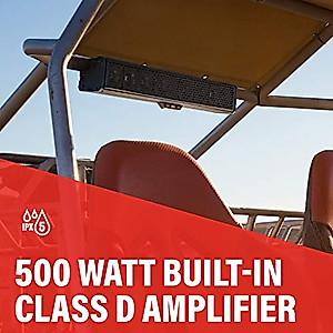 BOSS Audio Systems BRRC27 27 Inch ATV UTV Sound Bar - IPX5 Weatherproof, 3 Inch Speakers, 1 Inch Tweeters, Built-in Amplifier, Bluetooth&Dome Lights, Easy Installation for 12 Volt Vehicles