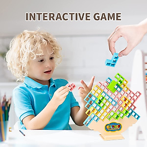 YISOOPEI 32pcs Stacking Toys Balance Building Blocks, Blocks for Kids Ages 4-8, 2 Player Games for Family Games for Kids and Adults,Travel Games Adult,Party Games.