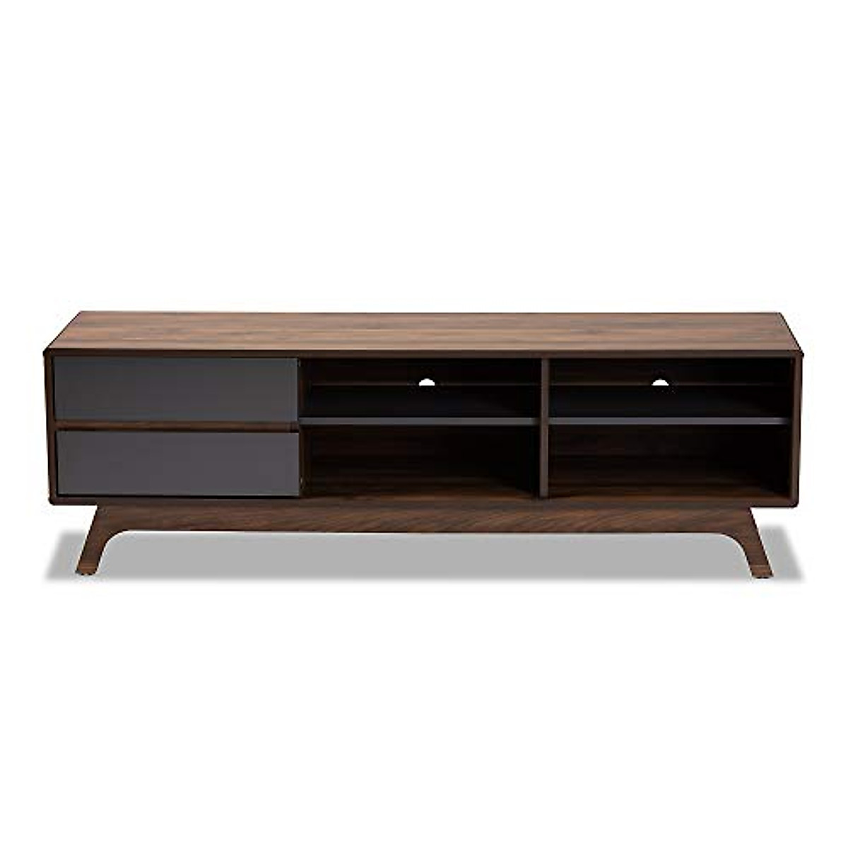 Baxton Studio TV Stands, Grey/Walnut