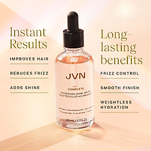 JVN Complete Nourishing Shine Drops, Hair Oil for Hydration and Long-Term Hair Health, Styling Oil for All Hair Types, Sulfate-Free, 1.7 Fluid Ounces