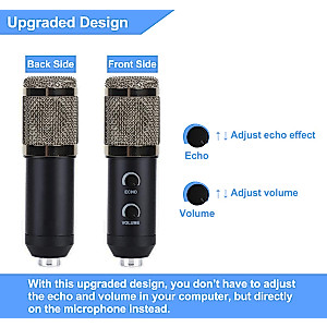 Bonke 【2021 Upgraded】 USB Condenser Microphone for Computer (Silver)