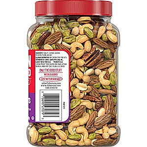 Fisher Snack Oven Roasted Never Fried Mixed Nuts with Peanuts, 24 Ounces, Peanuts, Almonds, Cashews, Pistachios, Pecans, Made With Sea Salt, Non-GMO, No Oils, Artificial Ingredients or Preservatives