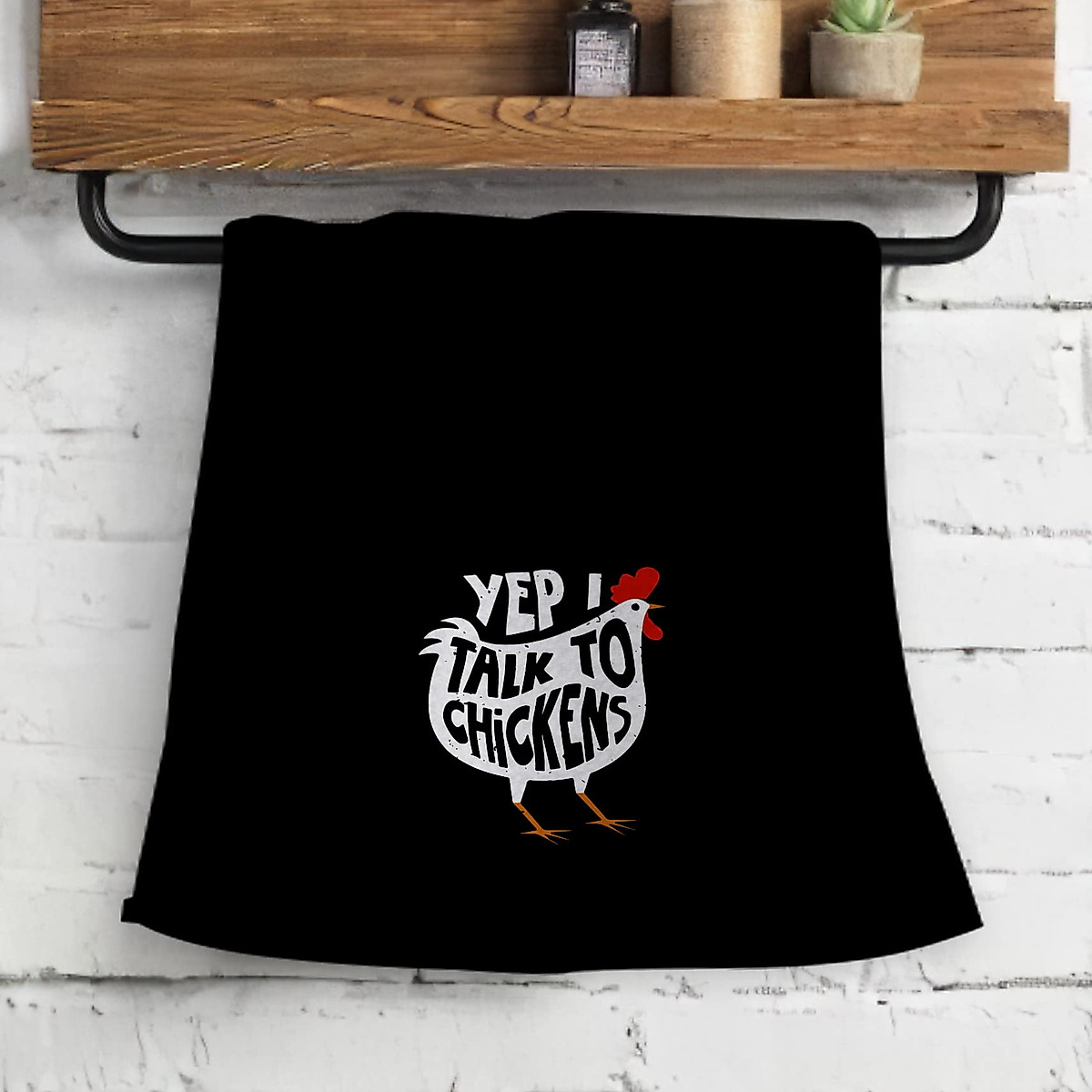 OHSUL Yep I Talk to Chickens Highly Absorbent Kitchen Towels Dish Towels Dish Cloth,Funny Chicken Hand Towels Tea Towel for Bathroom Kitchen Decor,Chicken Lovers Farm Women Girls Gifts