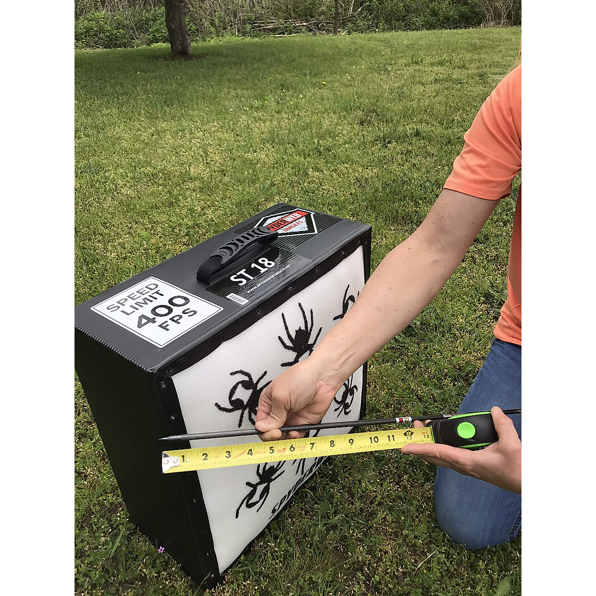 SpyderWeb ST18-Crossbow Archery Target-400 FPS-Easy Pull-Field Tip Only-18x18x11-25 Pounds-Made in USA