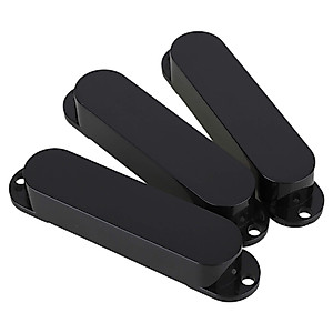 Lovermusic 82mm Black Plastic Closed Shell Electric Guitar Single Coil Pickup Covers Pack of 3