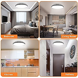 VSATEN Flush Mount Ceiling Light Fixture, 12 inch 24W Round LED Ceiling Light Fixtures Remote Control for Bedroom Kitchen Dinning Room Hallway Light