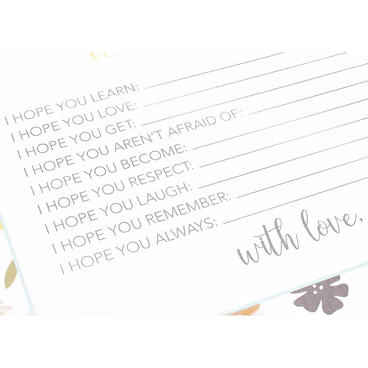 50 Sheets Baby Shower Well Wishes Party Games - for Boy or Girl Unisex Gender Neutral - for 50 Guest Activities Supplies - 5 x 7 Inches