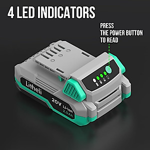 LiTHELi 20V 2.0AH Lithium Ion Battery Pack,Only Fit 20V Power Tools