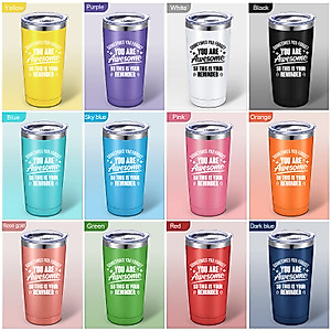 Sieral Employee Appreciation Gifts Bulk Thank You Gifts Inspirational You Are Awesome Tumbler 20 oz Stainless Steel Wine Cup with Keychain for Women Men Coworker(Mixed Color, 12 Sets)