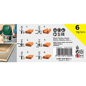 Bosch 2607019464 Routing Drill Bit Set 6 Pcs
