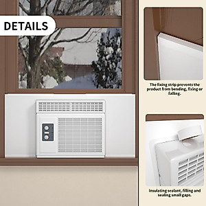 SZZSAF Window Air Conditioner Side Insulated Panel, WinterSummer Winter Heat and Draft Insulating,Insulation Foam Material,Equipped with 4 edge banding strips (1WHITE)