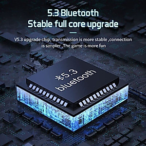 Wireless Gaming Earbuds with Blue Breathing Lights, 65ms Ultra-Low Latency Bluetooth Earbuds, Bluetooth 5.3 chip Dual Modes(Game/Music), HiFi Bass Surround Stereo Sound, 35Hours Playtime(White)