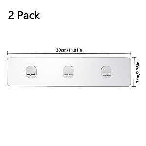ROSEYAT 2-Pack Shower Caddy Adhesive Strong Sticky Waterproof Heavy-Duty Wall Stick Adhesives Hook Strip Nail Free Transparent Adhesive Pad for Kitchen Racks, Bathroom Shelves, Storage Organizers
