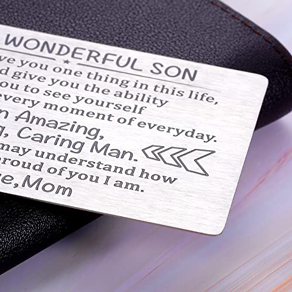 Stocking Stuffers for Men Son Gifts from Mom Graduation Gifts for Him Christmas Gifts for Men Adult Son Stocking Stuffers for Teens Boy Gift Ideas to My Son Birthday Card 21st Birthday Wallet Card