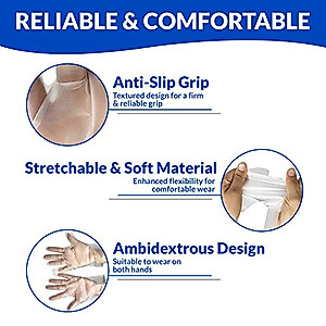 Reli. Disposable Gloves, Medium (1000 Pack Bulk) (S/M/L/XL Available), Hybrid Plastic Gloves Disposable - Latex Free/Powder Free, Clear Disposable Gloves for Hand Protection/Food Handling (Med)