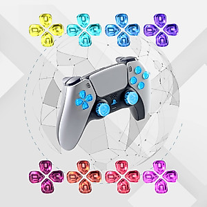 PS5 Controller Led Light Kit, 8 Multi Colored Glowing PS5 Controller Lights Up Buttons, Only for PS5 Controller Model bdm-010/020, not for bdm-030,(Without Controller)