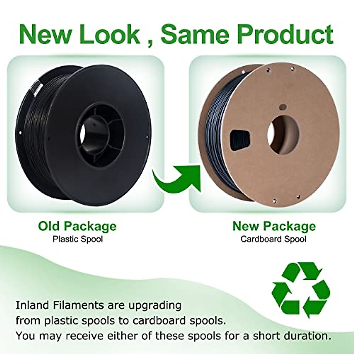 Inland PLA 3D Printer Filament 1.75mm - Dimensional Accuracy +/- 0.03mm - 1kg Cardboard Spool (2.2 lbs) – Fits Most FDM/FFF Printers – Odor Free, Clog Free Filaments - Blue