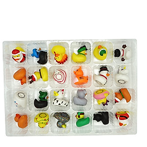 Christmas Advent Calendar 2023 with Christmas Rubber Ducks for Kids & Toddlers, 24 Days Christmas Countdown Calendar Toy & Gifts for Kids Boys & Girls by 4E's Novelty