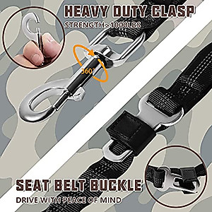 AUROTH Dog Leash Large Dogs, Heavy Duty Dog Leash Bungee, No Pull Dog Leash for Shock Absorption, Black Dog Training Leashes for Medium Large Breed Dogs 6FT, 2 Padded Handles