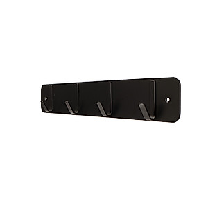 FantasHome Traditional Wall Mounted Hook Rack with 4 Hooks – Black