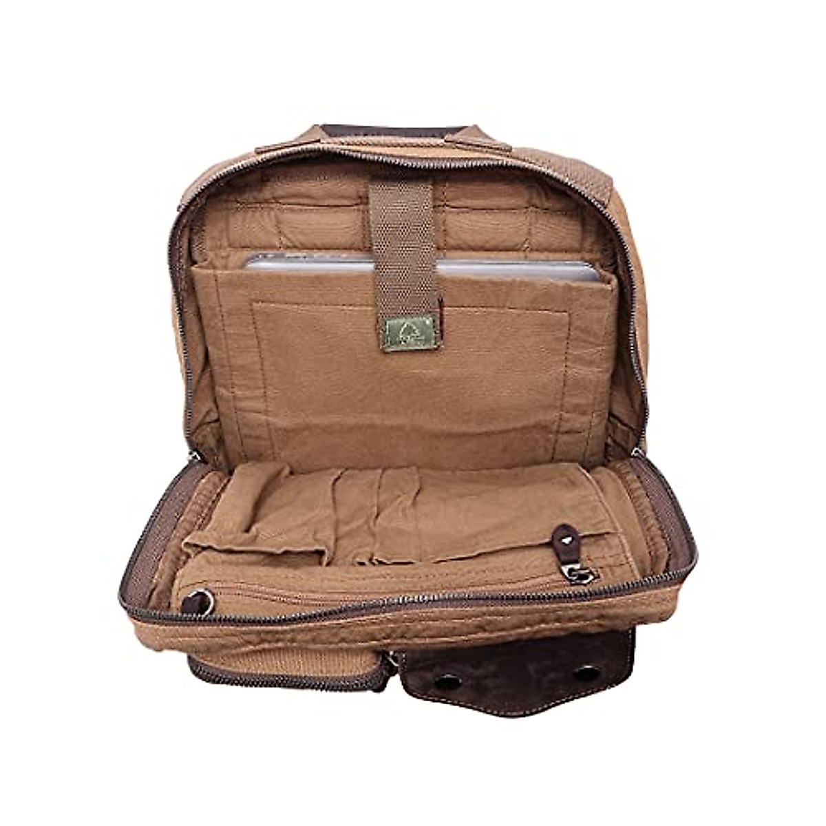 TSD Brand Ridge Valley Canvas Backpack (Camel)