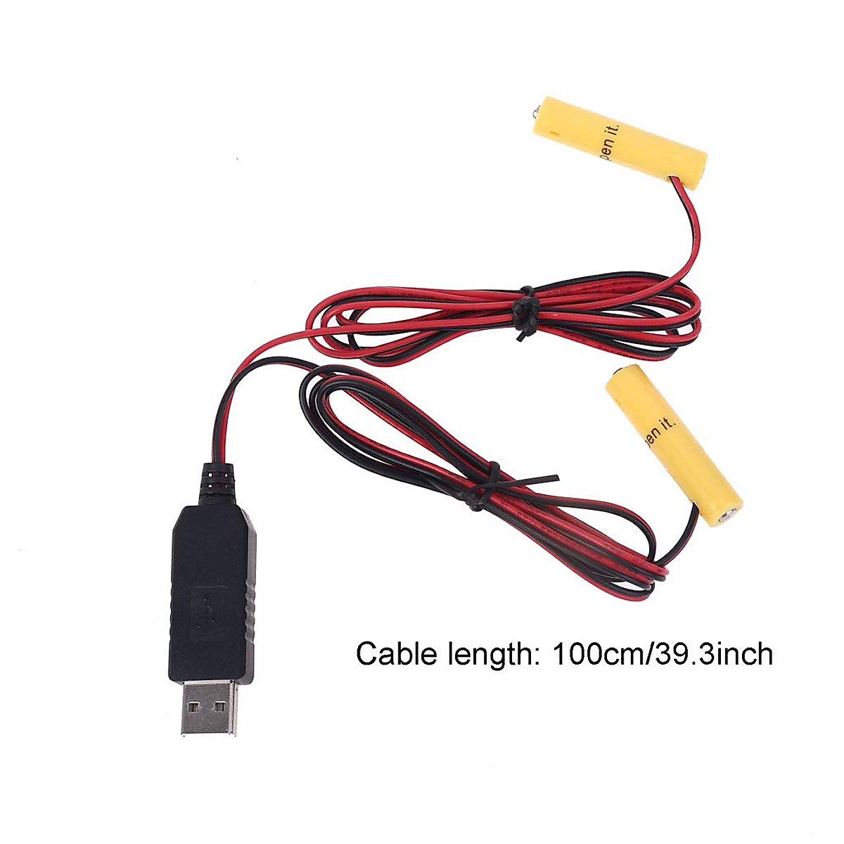 fengchensety Universal 1m Dual AAA Battery Eliminator US Plug USB Power Supply Adapter Replace 1.5V AAA 3V 2AAA 4.5V 3AAA 6V 4AAA Battery for Household Electric Toys Fan Holiday Lights and More