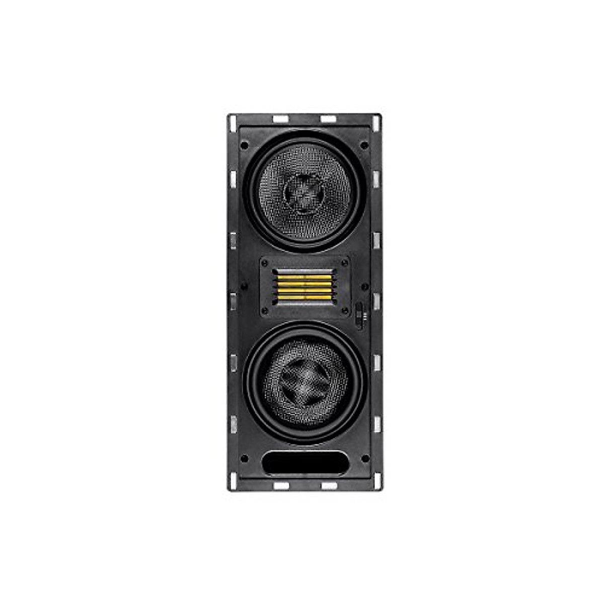 Monoprice 3-Way Carbon Fiber In-Wall Column Speaker - 6.5 Inch (Each) With Ribbon Tweeter, 8 Ohm Nominal Impedance, Magnetic Grille, 200 Watt Max, White - Amber Series