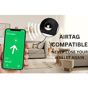 Stealth Mode Men's Leather Trifold Wallet with Airtag Holder and RFID Blocking (Coffee)