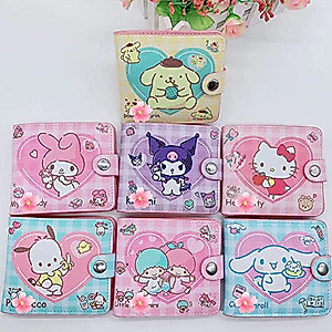 Cute Wallet Cartoon Wallet Leather Wallet Birthday Gifts for Men Women (ku-aixin9b)
