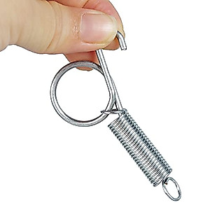 4pcs 75mm Metal Finger Spring Latch Hook, One-Handed Cage Door Spring Hooks, Large Cages Lock for Fixing Pet Cage Door,Bunnies, Rodents, Hamsters, Squirrels, Birds Cages Hook