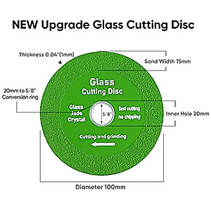 Glass Cutting Disc for Angle Grinder, 1mm Diamond Saw Blade Porcelain Saw Wheel for Smooth Cutting and Grinding of Jade, Crystal, Bottles, Ceramic, Tile (5PCS)