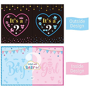 Nezyo Baby Gender Reveal Games Gender Reveal Prediction Cards Gender Reveal Party Favors Gender Reveal Voting Board Guest Book Decorations for Baby Shower Gender Reveal Party 21.6 x 13.8 Inch