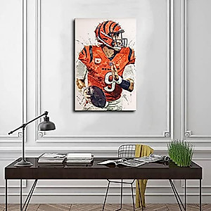 Joe Burrow Poster Canvas Poster Wall Art Decor Print Picture Paintings for Living Room Bedroom Decoration Unframe: 12x18inch(30x45cm)