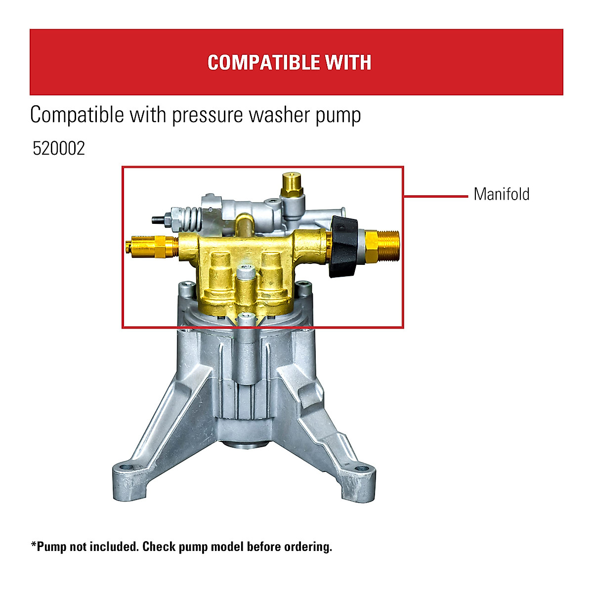 Simpson Cleaning 7107344 Manifold Replacement Kit for OEM Technologies 520002 Axial Cam Pressure Washer Pump, Gold