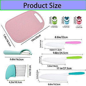 Yinmazzsan 9 Pcs Kid Safe Knives Cooking Set,Montessori Kitchen Tools for Toddlers， Kids Cooking Sets Real，Serrated Edges Toddler Knife Kids Knives for Cooking & Cutting Fruit, Bread, Vegetable