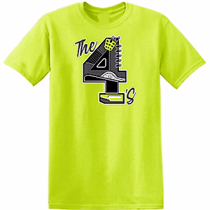 Jordan Retro 4 Neon Match Tees (The 4's (Green), S)