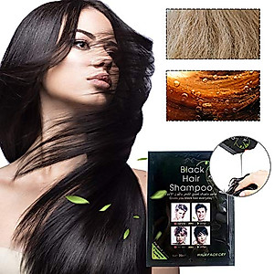 Cutelove Black Hair Dye - Black Hair Shampoo Hair Color for Gray Hair Coverage only 5 Minutes Maintain Hair Color a Months for Men and Women 25mlx10 Packs