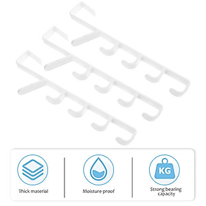 POPETPOP 9 pcs door coat hook over door hanger bathroom hooks door coat hanger towel racks for bathroom over The door rack pan pot mounted On The door abs white kitchen door