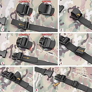 MAGARROW 40" Strap Buckle Packing Straps Adjustable 1-Inch Belt (1" Wide - 40" Long, Black (4 PCS))