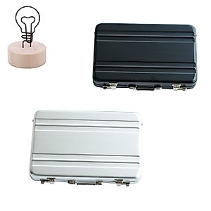 FABMODE 2 Pcs Briefcase Business Card Holder Aluminum Suitcase Credit Cards ID Card Organizer Case Waterproof Christmas Employee Valentine's Day Gifts for Women and Men (1 Memo Clip Included)