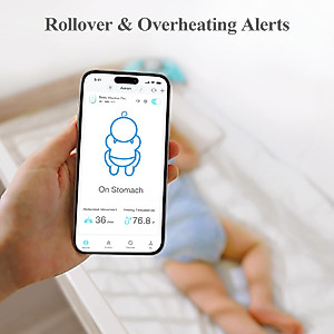 Sense-U Smart Baby Monitor Pro(Long Range) with Arousal Vibration, Audible & App Alerts Anywhere: Tracks Abdominal Movement, Rollover, Sleeping Position, Feeling Temperature, Wearable Sleep Monitor