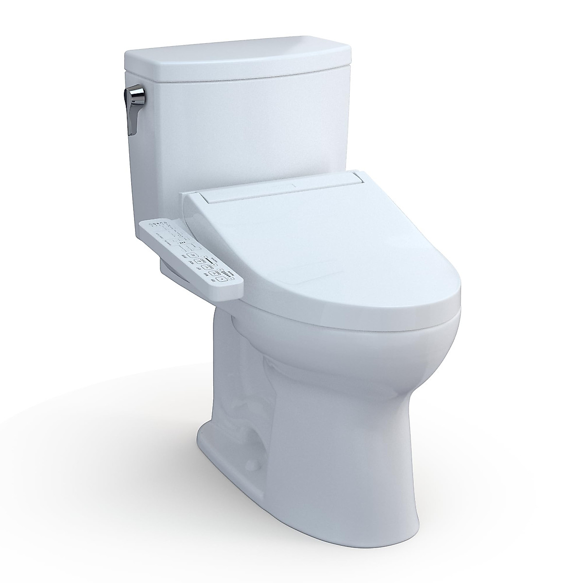 TOTO WASHLET+ Drake II 1G Two-Piece Elongated 1.0 GPF Toilet and WASHLET+ C2 Bidet Seat, Cotton White - MW4543074CUFG#01